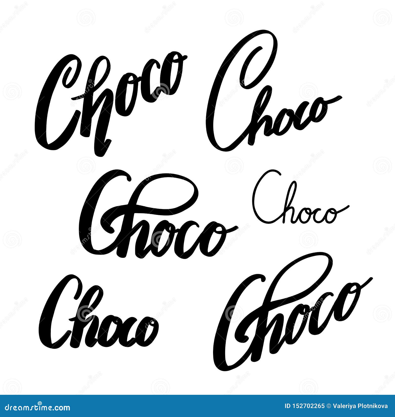 Choco Lettering Set. Brush Calligraphy. Chocolate Inscription. the ...