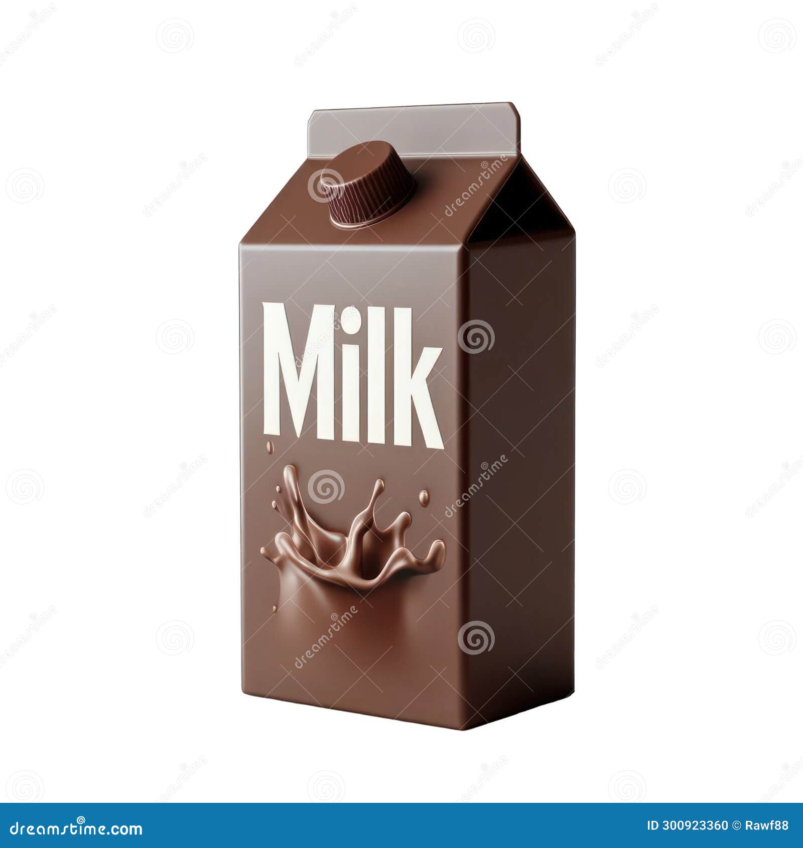 Choco Milk Carton Box Isolated on White Transparent Background Stock ...