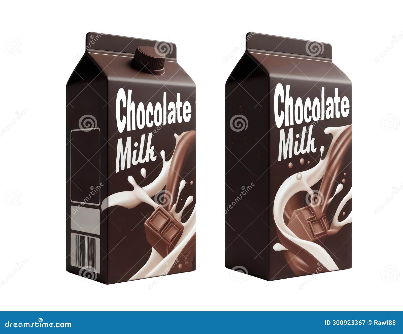 Choco Milk Carton Box Isolated on White Transparent Background Stock ...