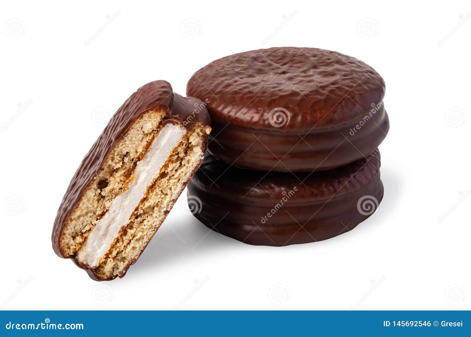 Choco Pie Chocolate Biscuits Stock Photo - Image of cake, confectionery ...