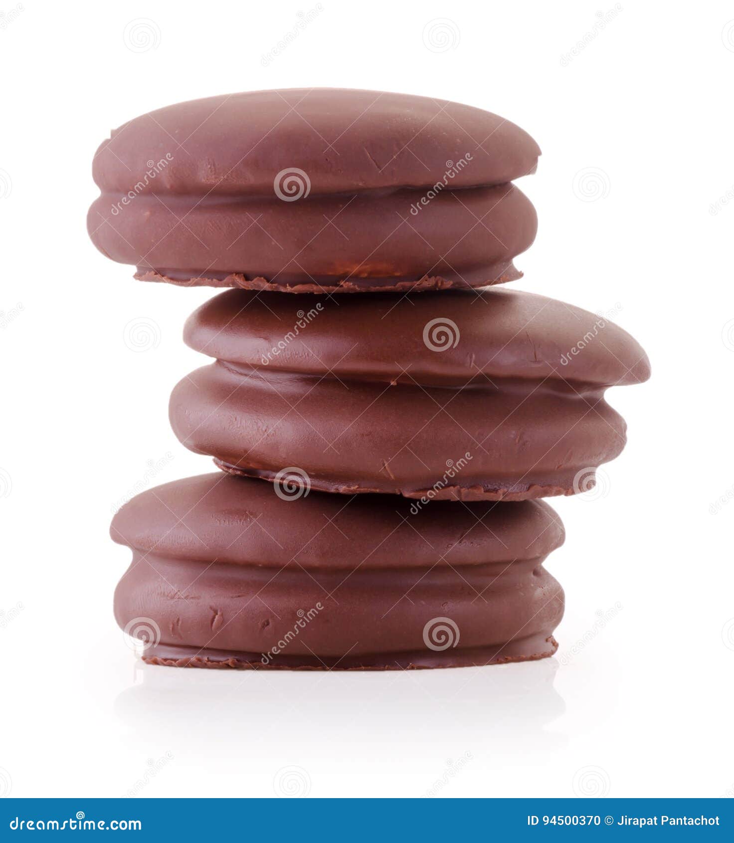 Choco Pie Chocolate Biscuits Isolated on White Stock Photo - Image of ...