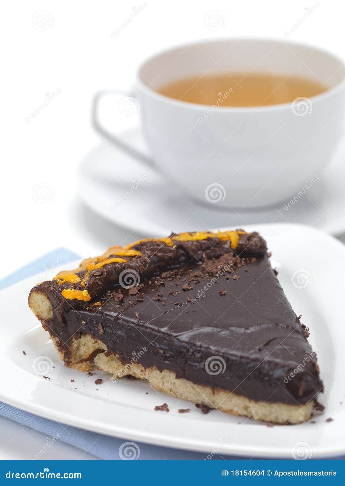 Choco pie and tea stock photo. Image of dessert, served - 18154604