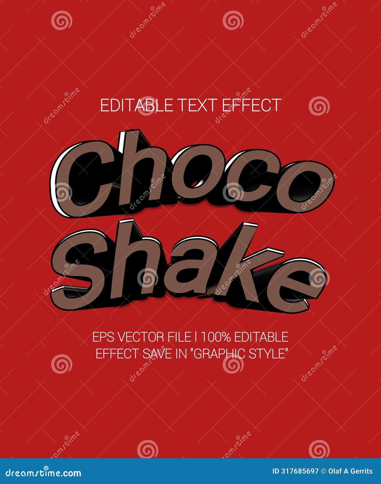 Choco Shake Vector Text Effect Stock Image - Image of message, morning ...