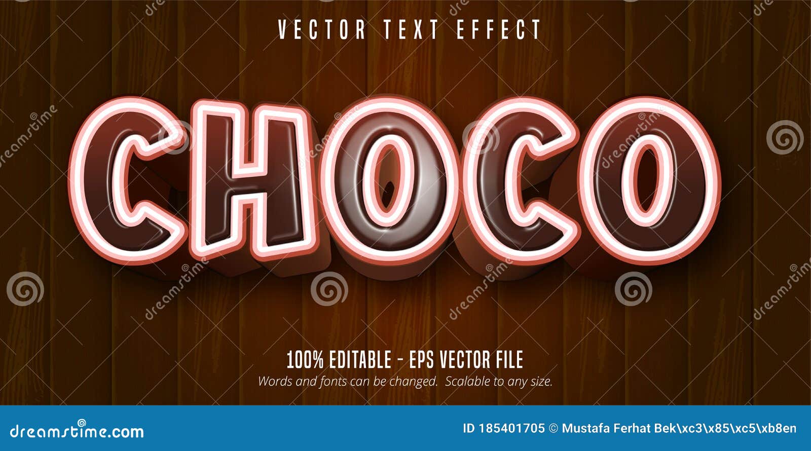 Choco Text, Cartoon Style Editable Text Effect on Wooden Background ...