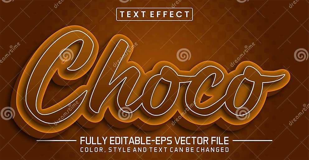 Choco Text Editable Style Effect Stock Vector - Illustration of poster ...