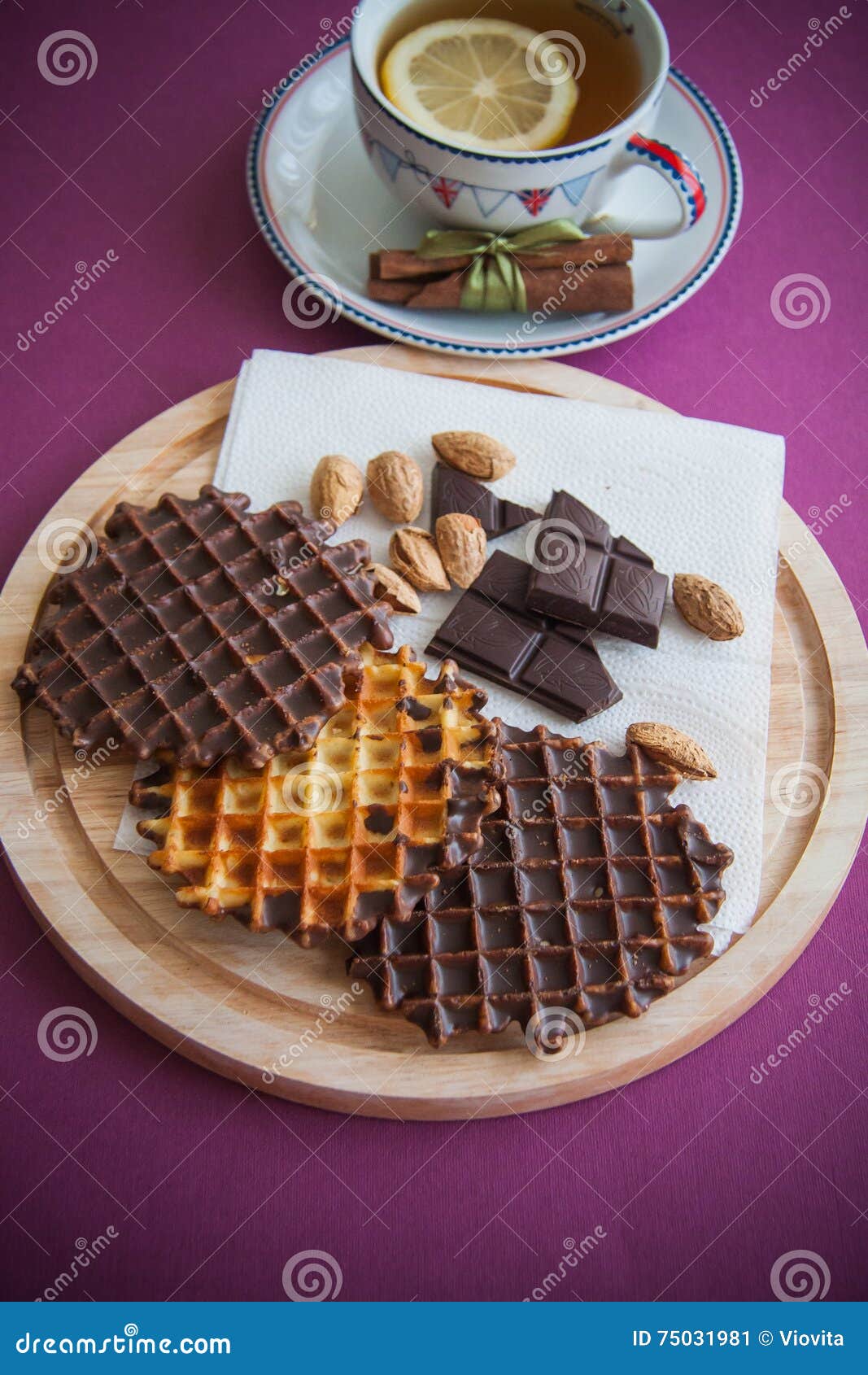 Choco waffers stock image. Image of berry, lemon, delicious - 75031981