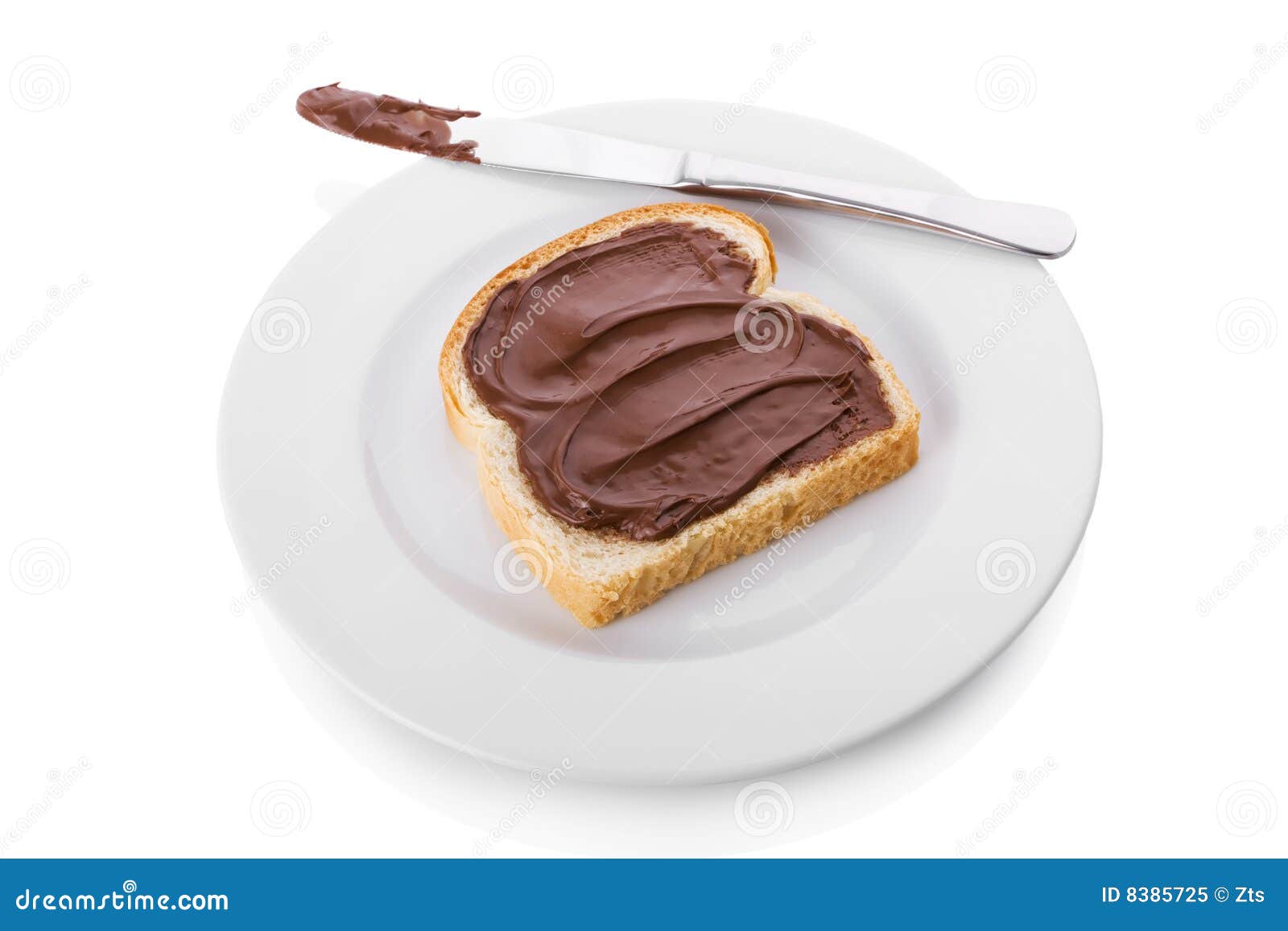 Chocolade Die Over Een Boterham Wordt Uitgespreid Stock Afbeelding ...