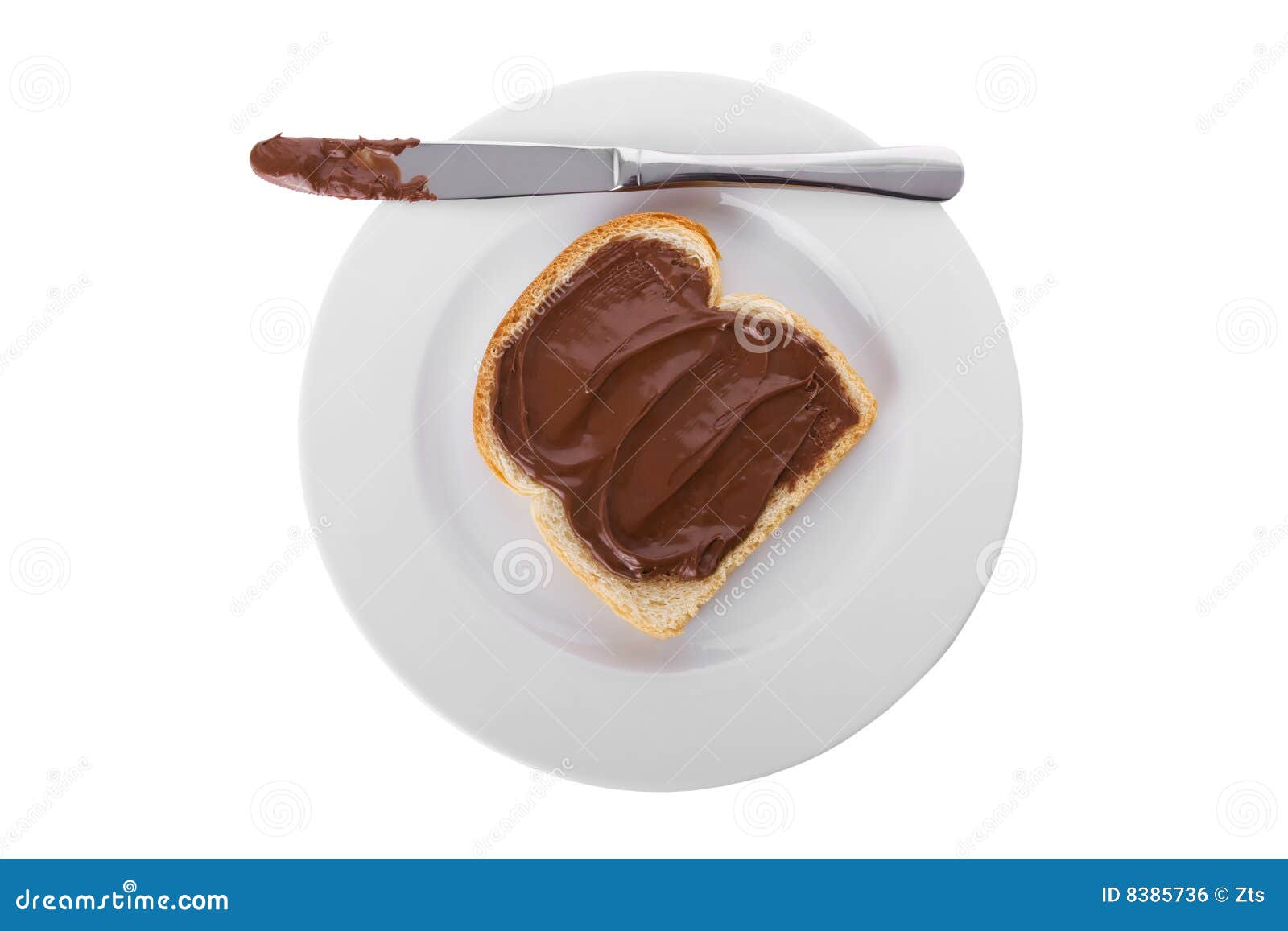 Chocolade Die Over Een Boterham Wordt Uitgespreid Stock Foto - Image of ...