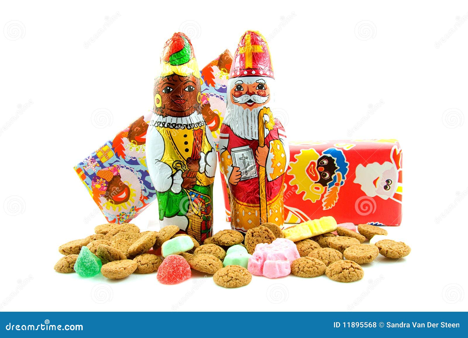 Chocolade Sinterklaas En Zwarte Pete Stock Foto - Image of typisch ...