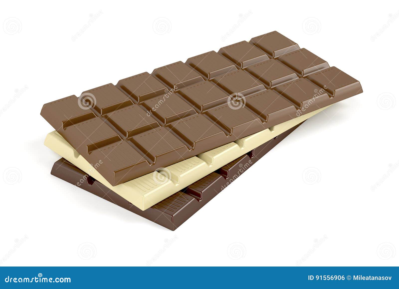 Chocoladerepen op wit stock illustratie. Illustration of koopwaar ...