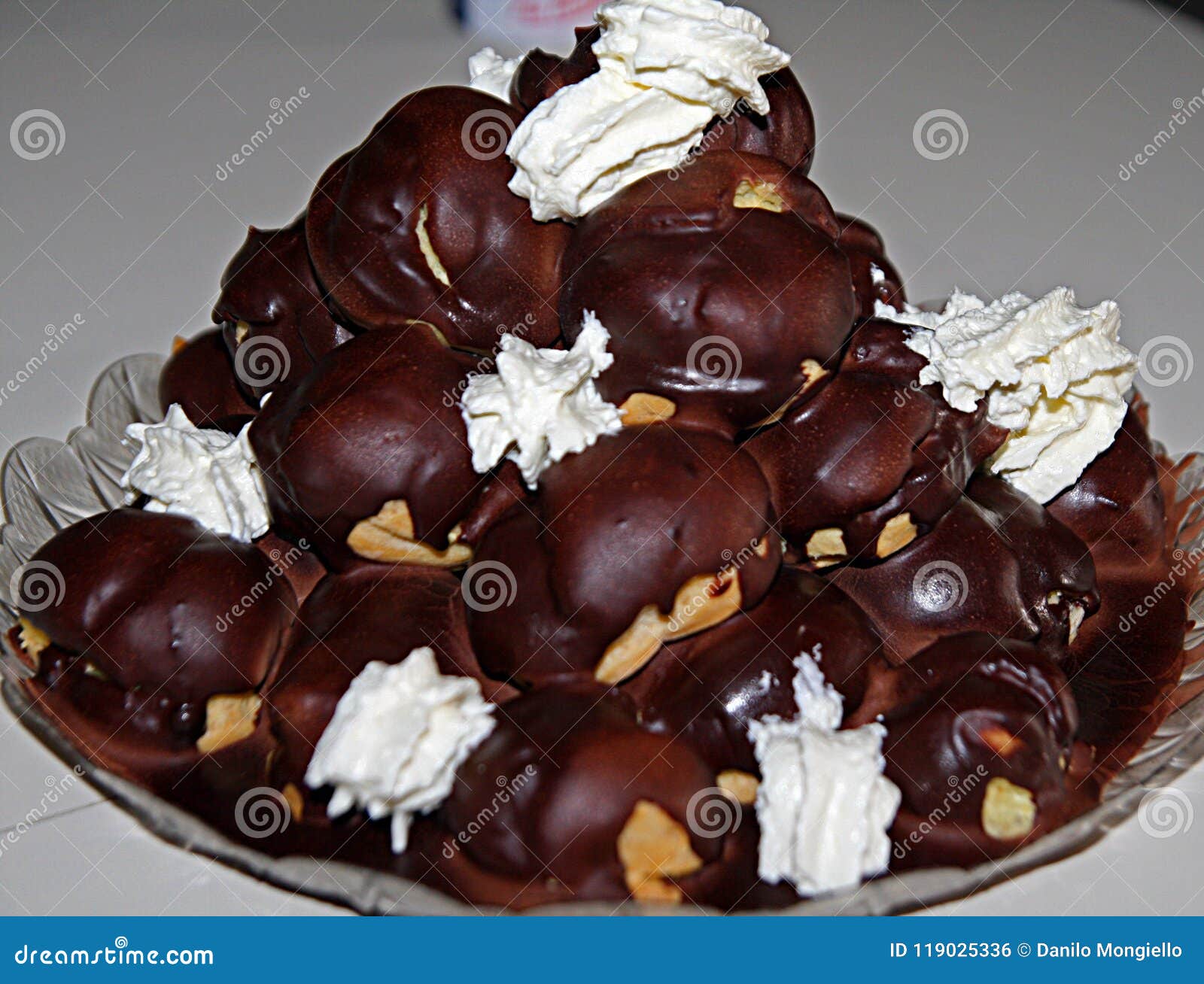 Profiterole cake stock photo. Image of ball, chocolat - 119025336