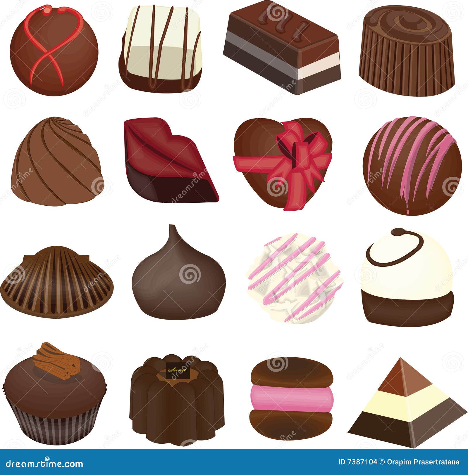 Chocolate Candy. Vector Set. Hand Drawn Sketch | CartoonDealer.com ...