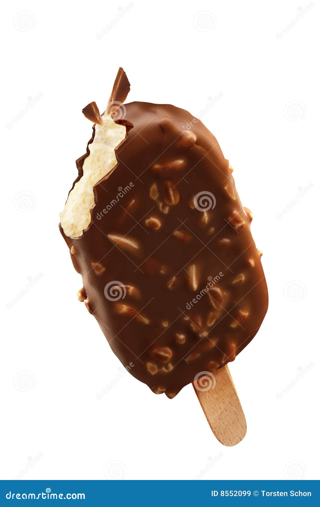 Chocolate almonds icelolly stock image. Image of frozen - 8552099