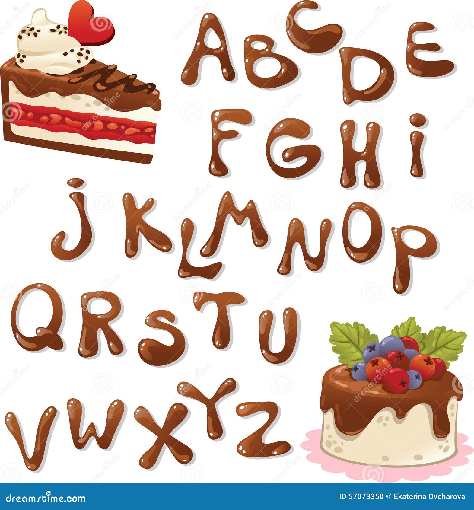 Chocolate Alphabet. stock vector. Illustration of tasty - 57073350