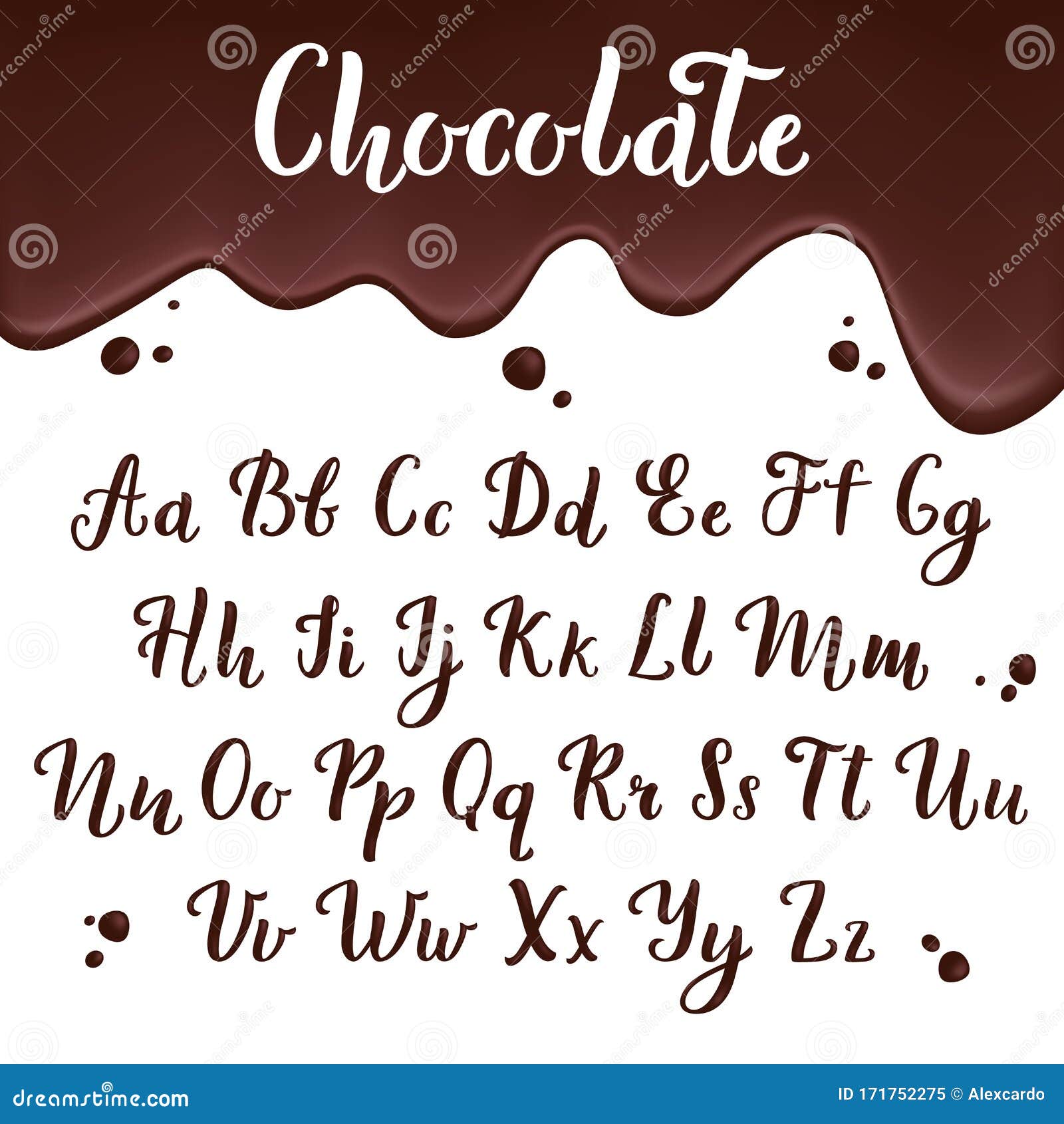 Chocolate Alphabet. Calligraphic Delicious Letters for Restaurant Menu ...