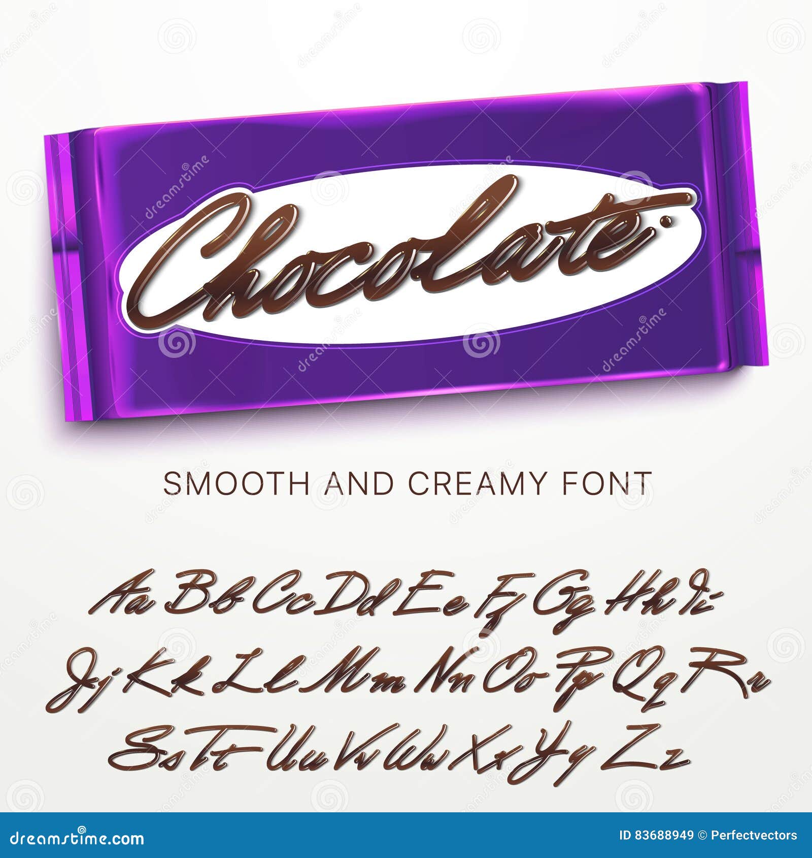 Chocolate Alphabet stock vector. Illustration of font - 83688949