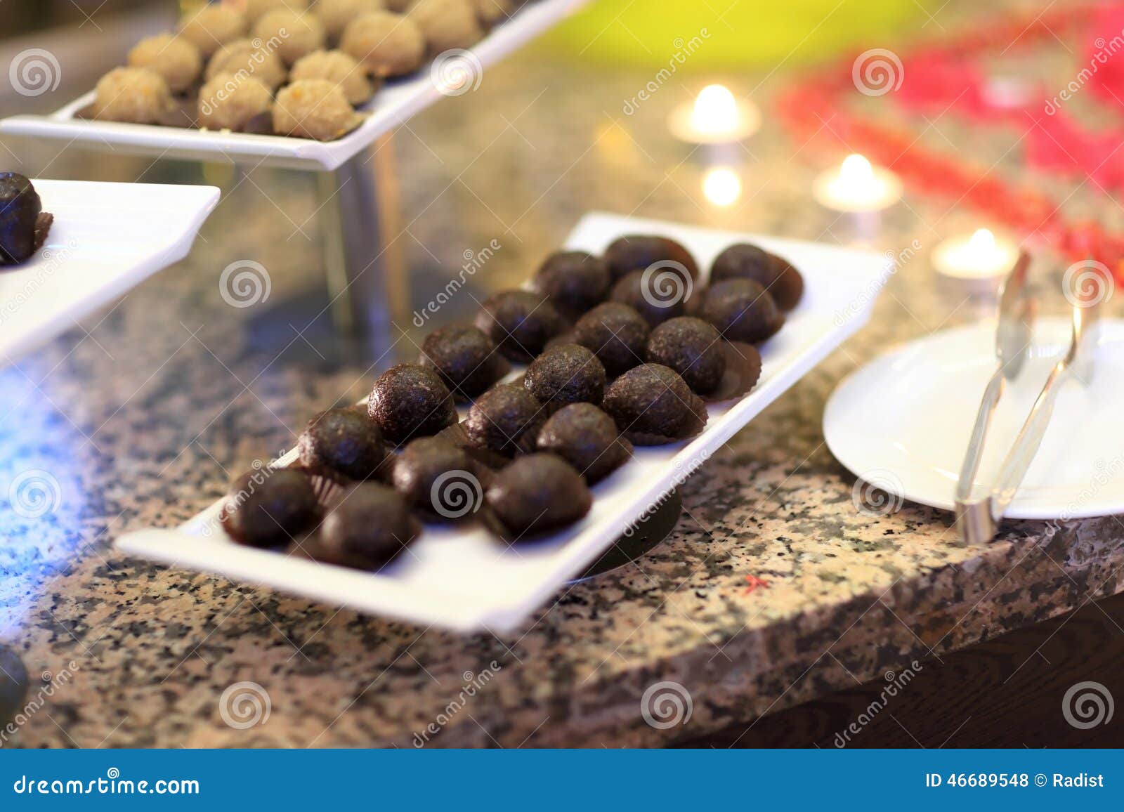 Chocolate ball cakes stock photo. Image of dinner, cafe - 46689548