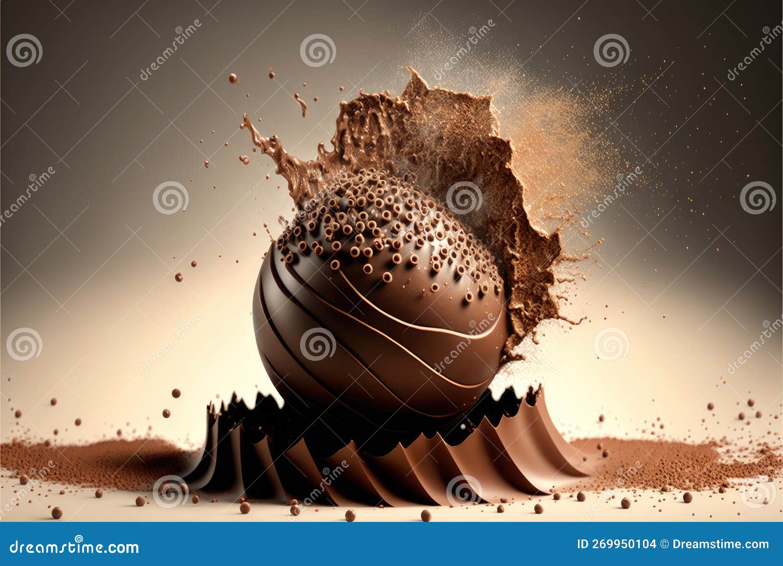 Chocolate Ball Isolated Splash Explosion, Ai Stock Illustration ...