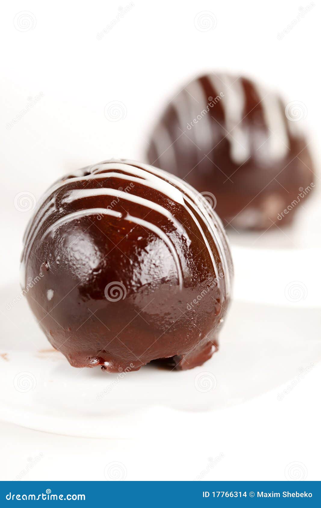 Chocolate balls stock photo. Image of dessert, plate - 17766314