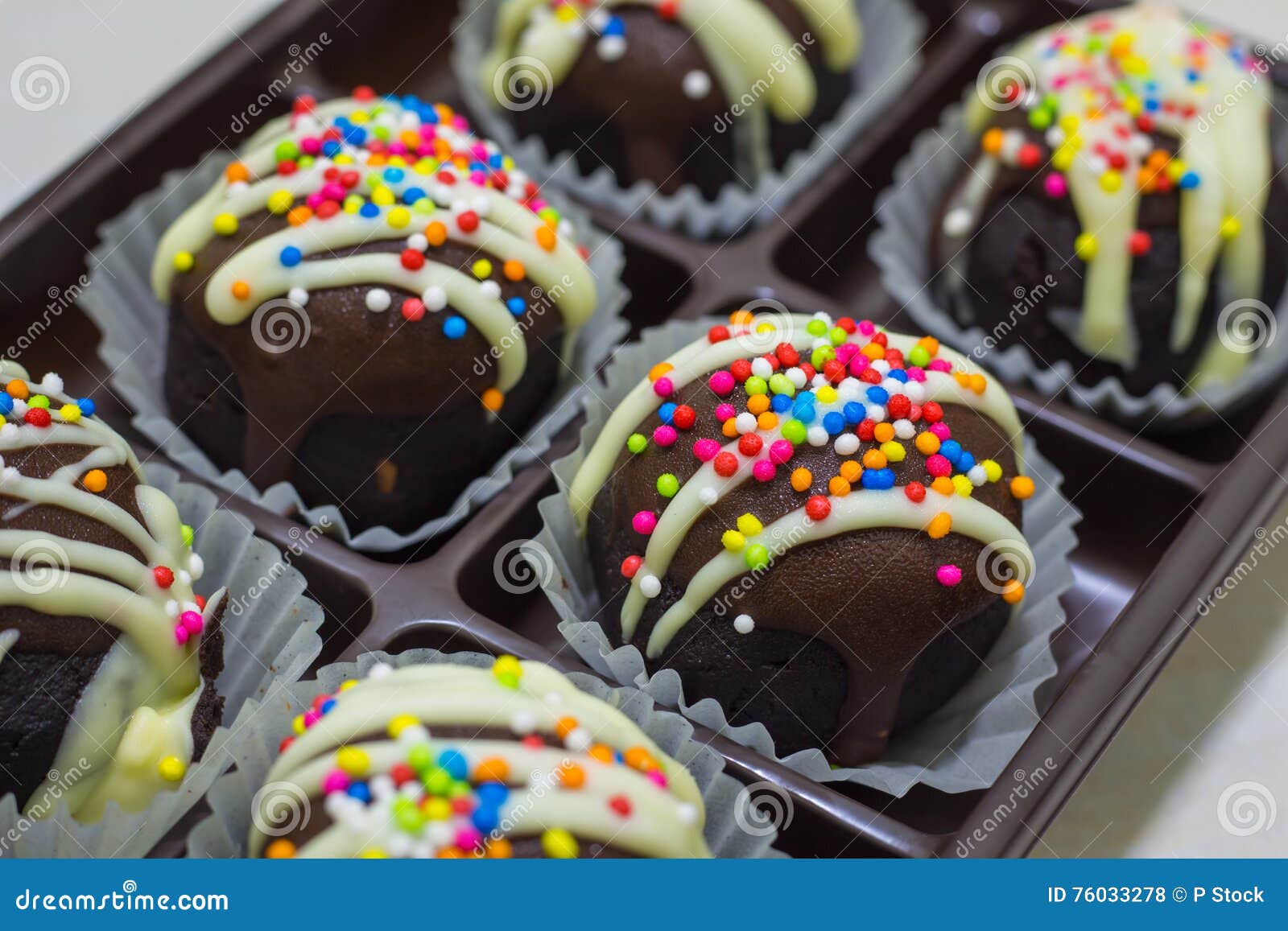 Chocolate Balls in the Box. Stock Photo - Image of inserted, brown ...