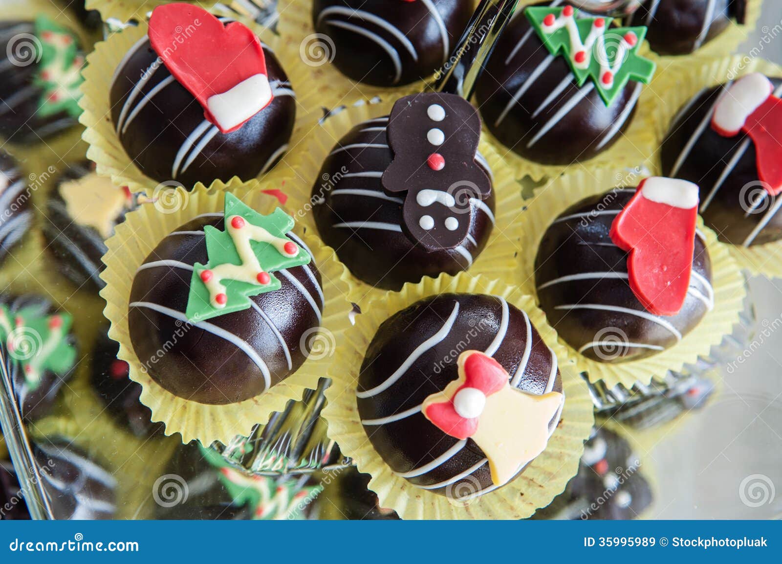 Chocolate balls Christmas stock image. Image of chocolate - 35995989