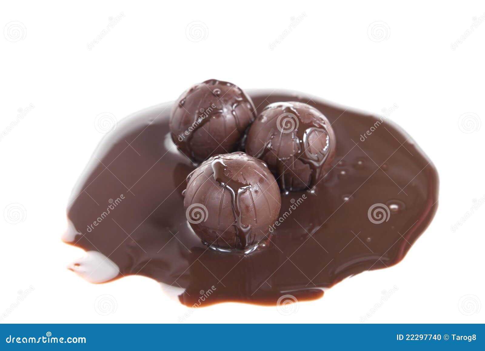 Chocolate Balls with Liquid Chocolate Stock Photo - Image of love ...