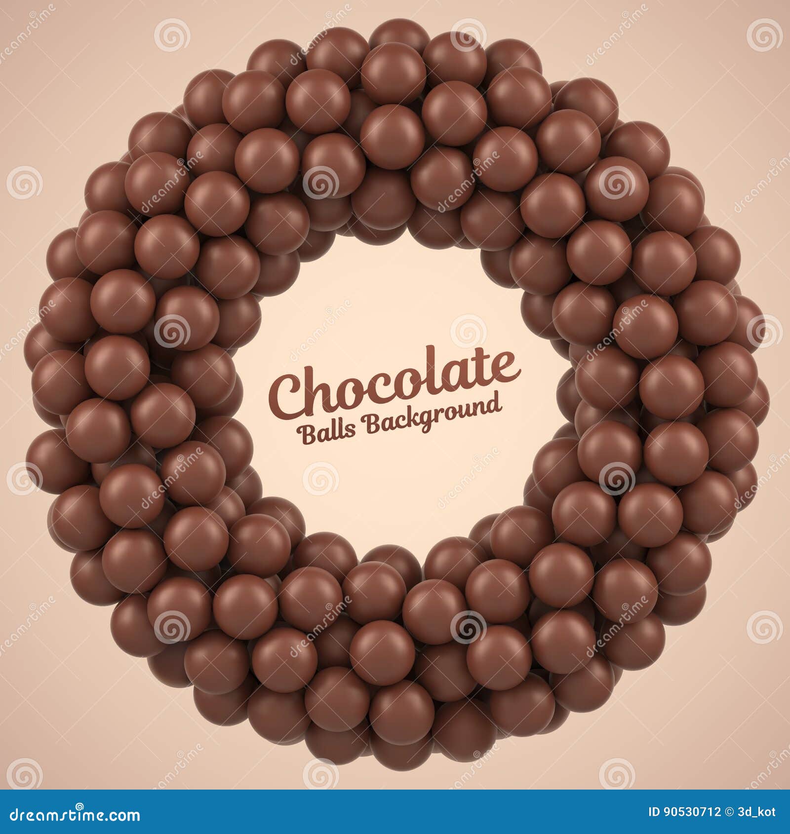 Chocolate Balls Round Frame with Place for Your Content Stock Vector ...