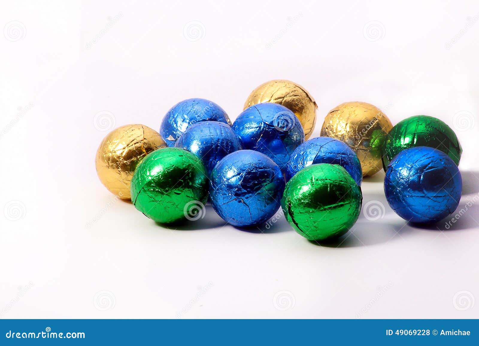 Chocolate Balls Wrapped in Colourful Foil Stock Photo - Image of ...