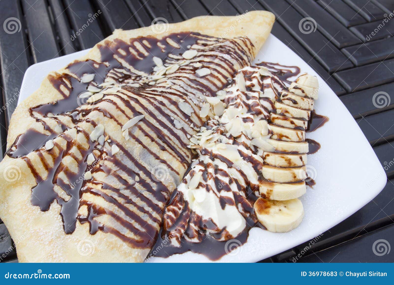 Chocolate banana crape stock image. Image of cake, tasty - 36978683