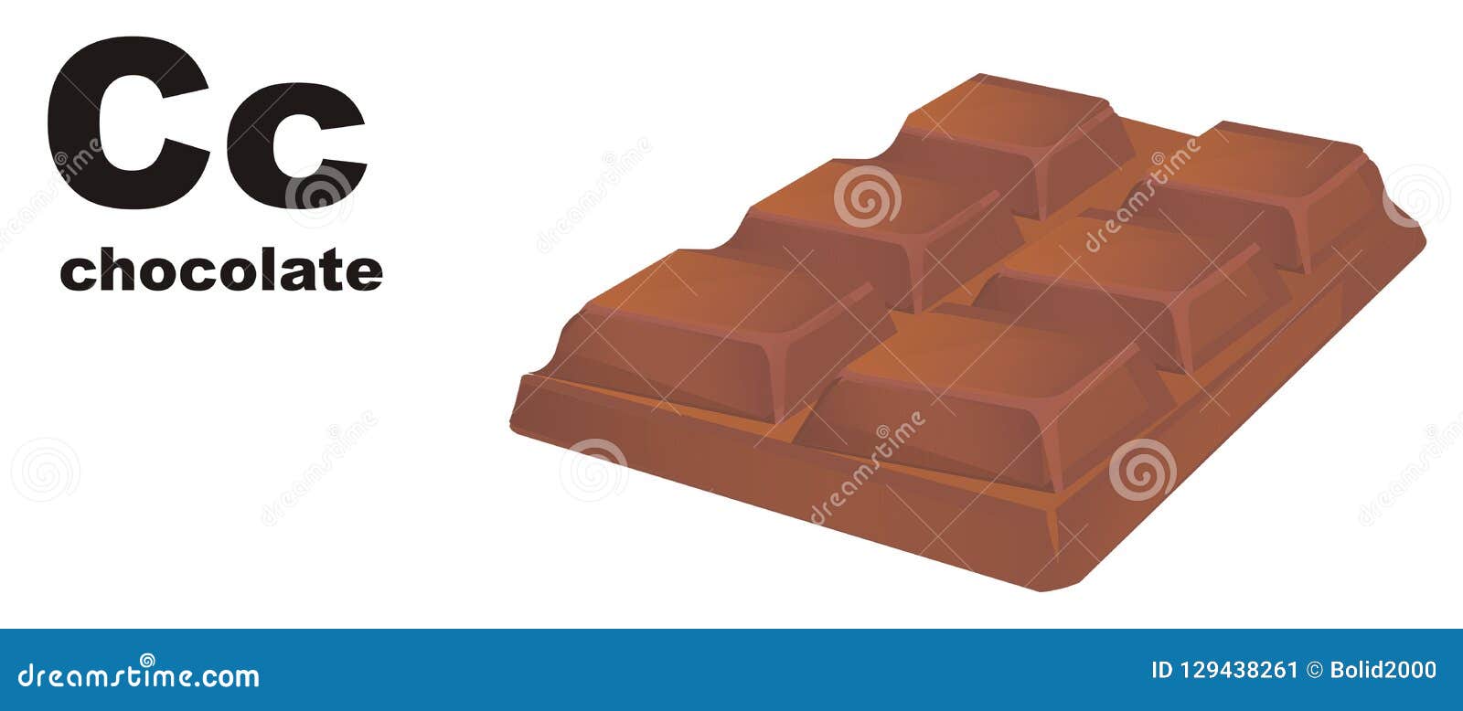 Chocolate bar and abc stock illustration. Illustration of food - 129438261