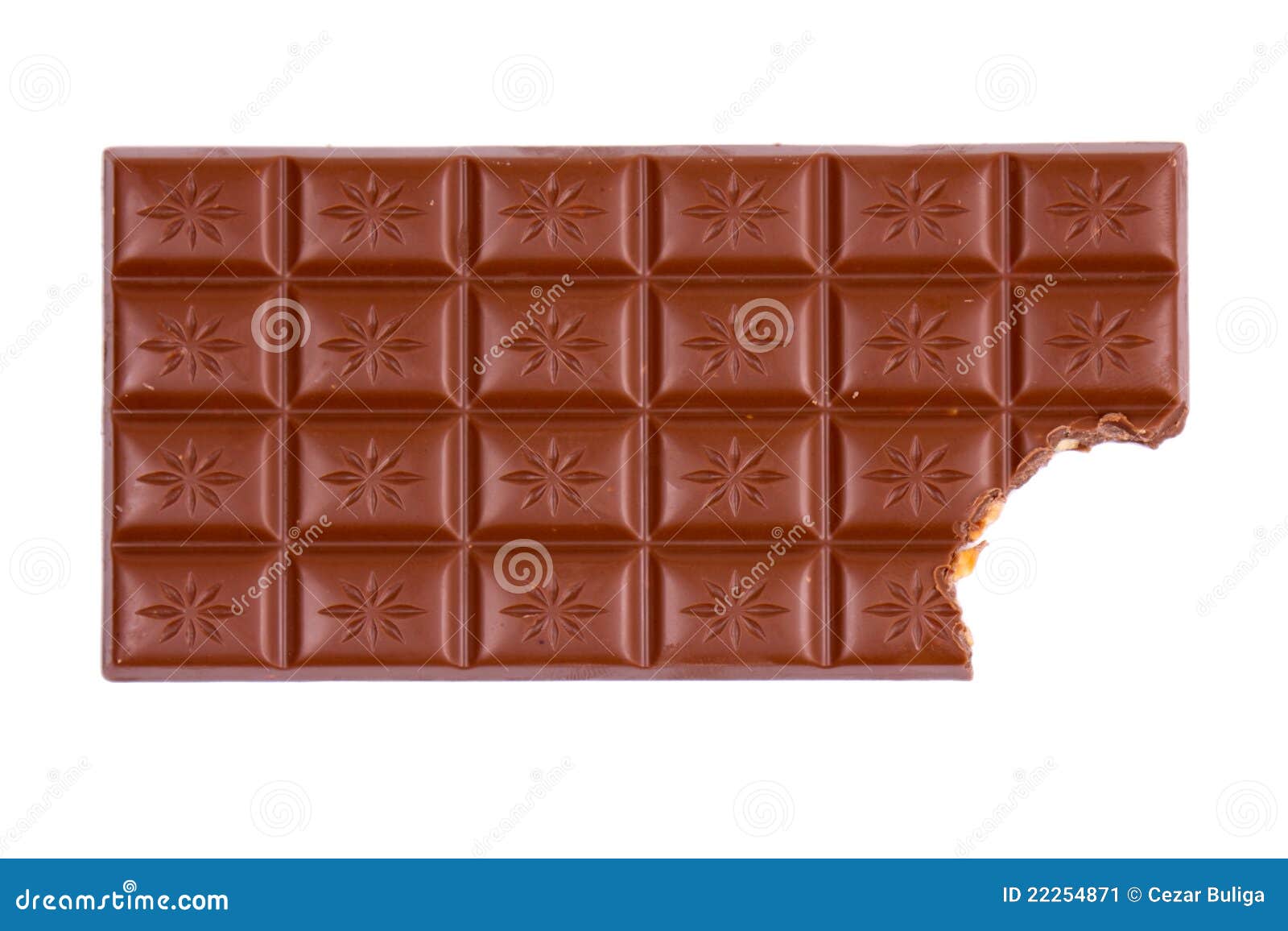 Chocolate bar with bite stock image. Image of ingredient - 22254871