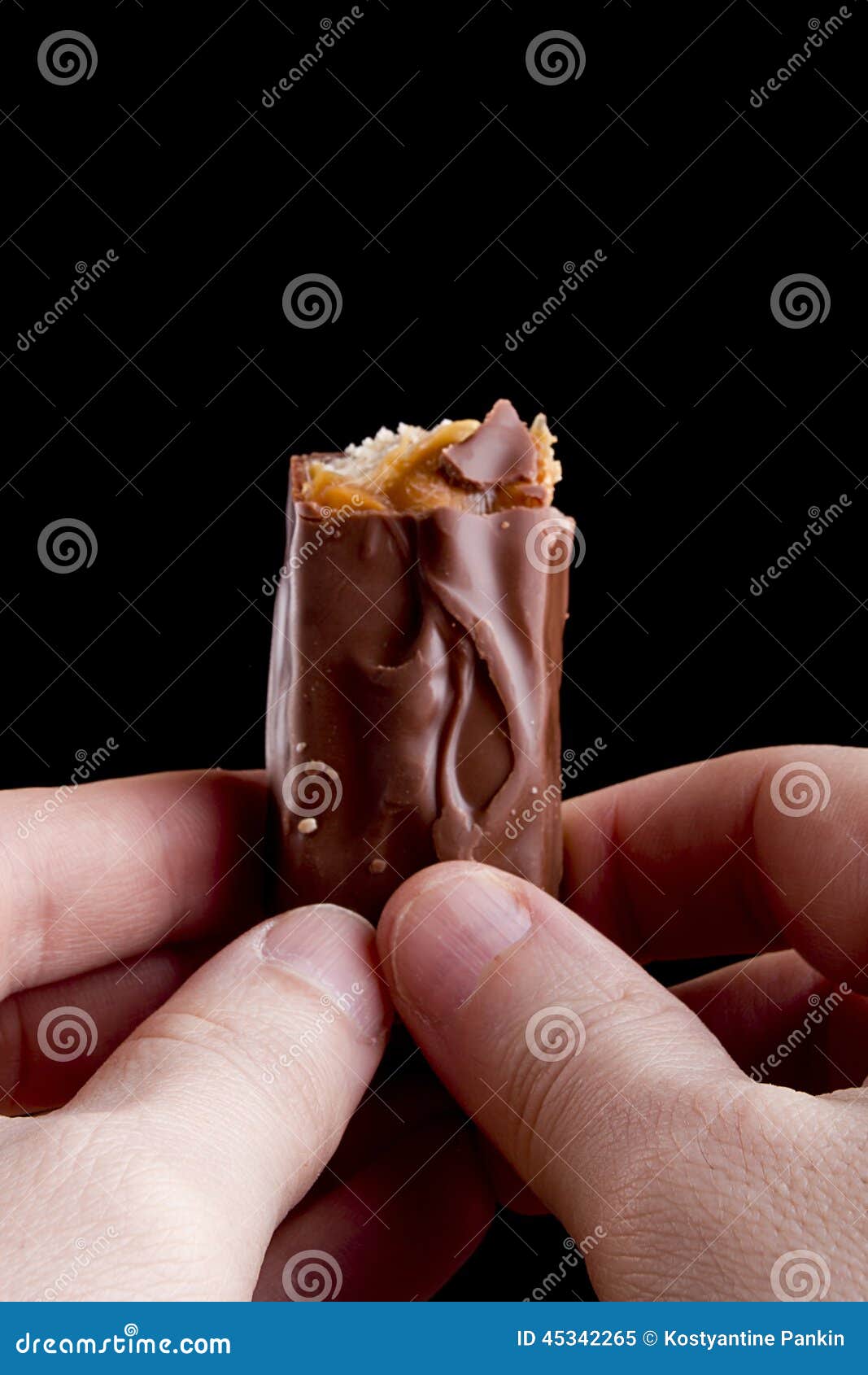 Chocolate Bar with Caramel Filling Stock Image - Image of isolated ...