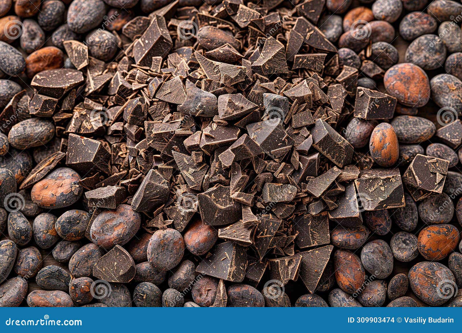 Chocolate Bar Chunks and Pieces on Chocolate Background Stock Photo ...