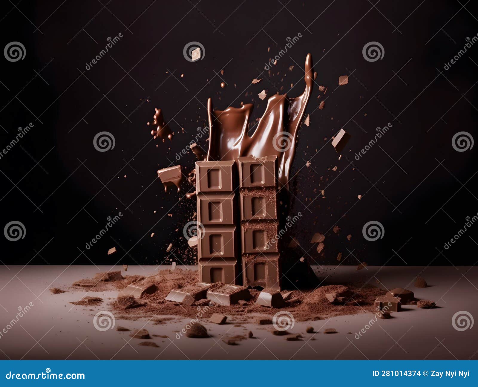 Chocolate Bar Explosion. Food Photography. AI Generated Stock ...