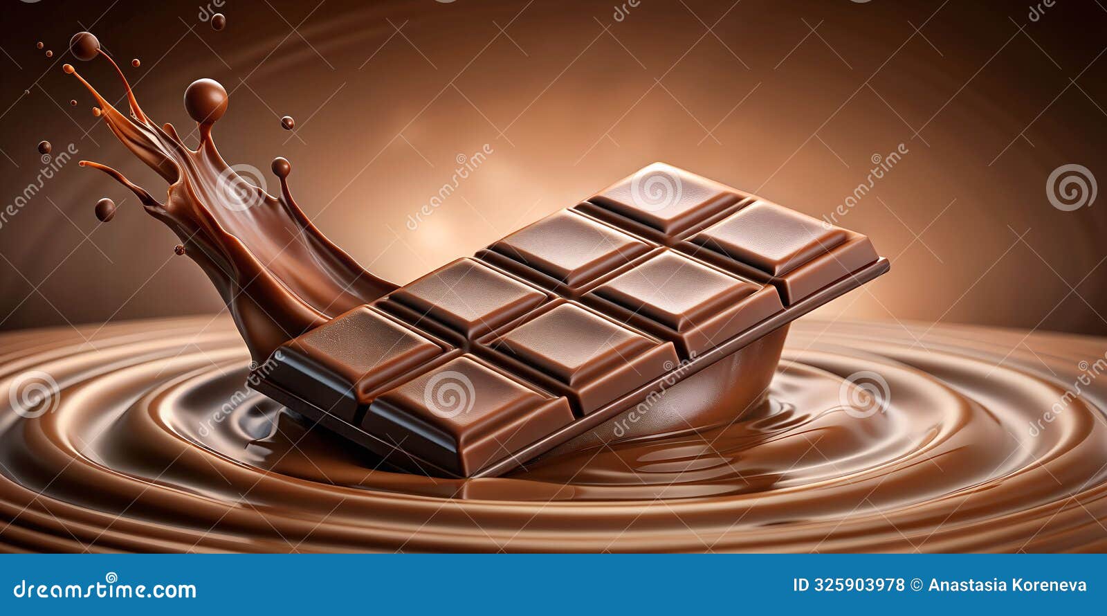 Chocolate Bar is Falling into a Pool of Chocolate. Pile Chocolate ...