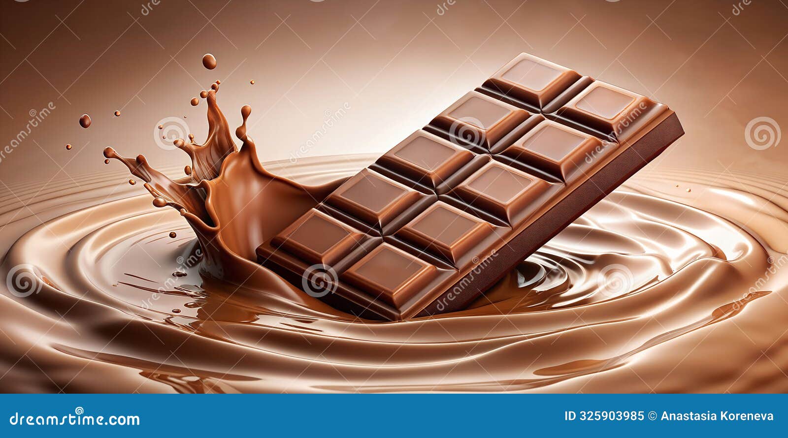 Chocolate Bar is Falling into a Pool of Chocolate. Pile Chocolate ...