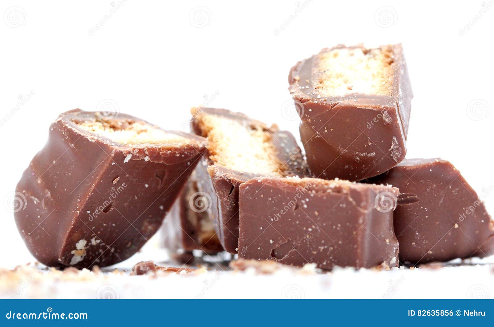 Chocolate Bar with Filled with Crispy Sweet Waffer Stock Photo - Image ...