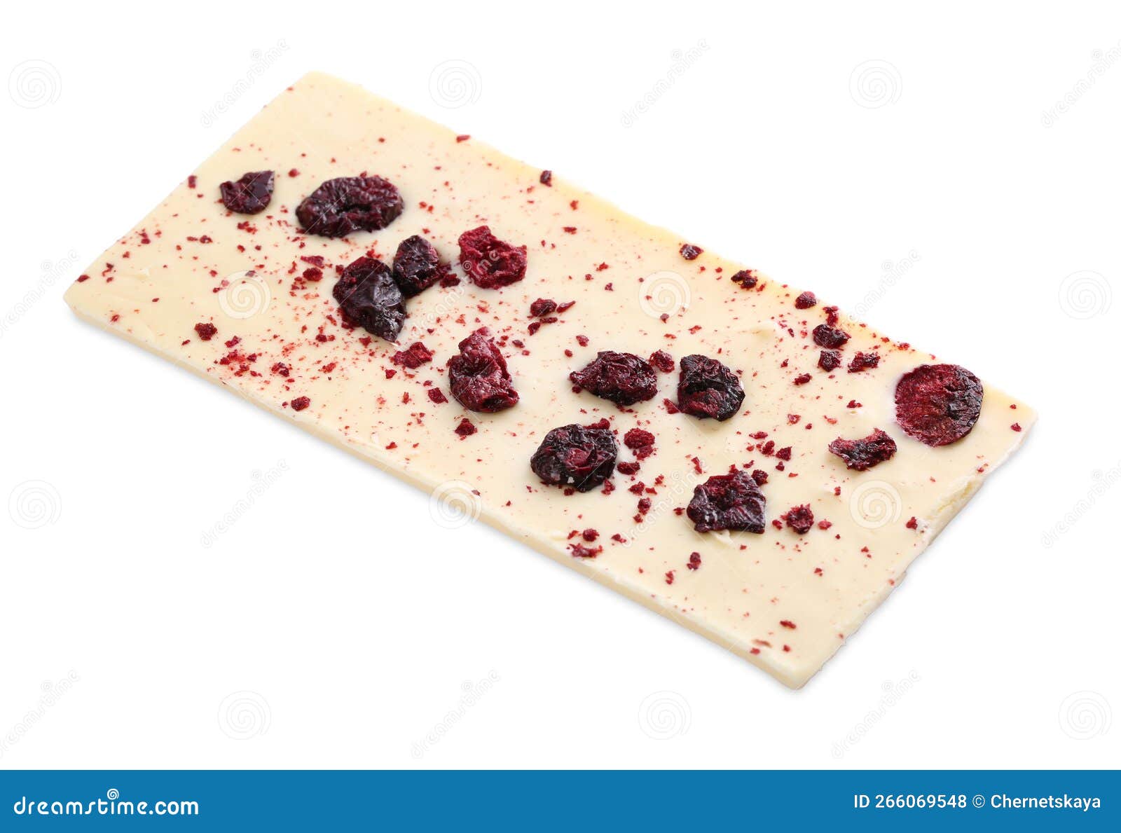 Chocolate Bar with Freeze Dried Cherries Isolated on White Stock Photo ...
