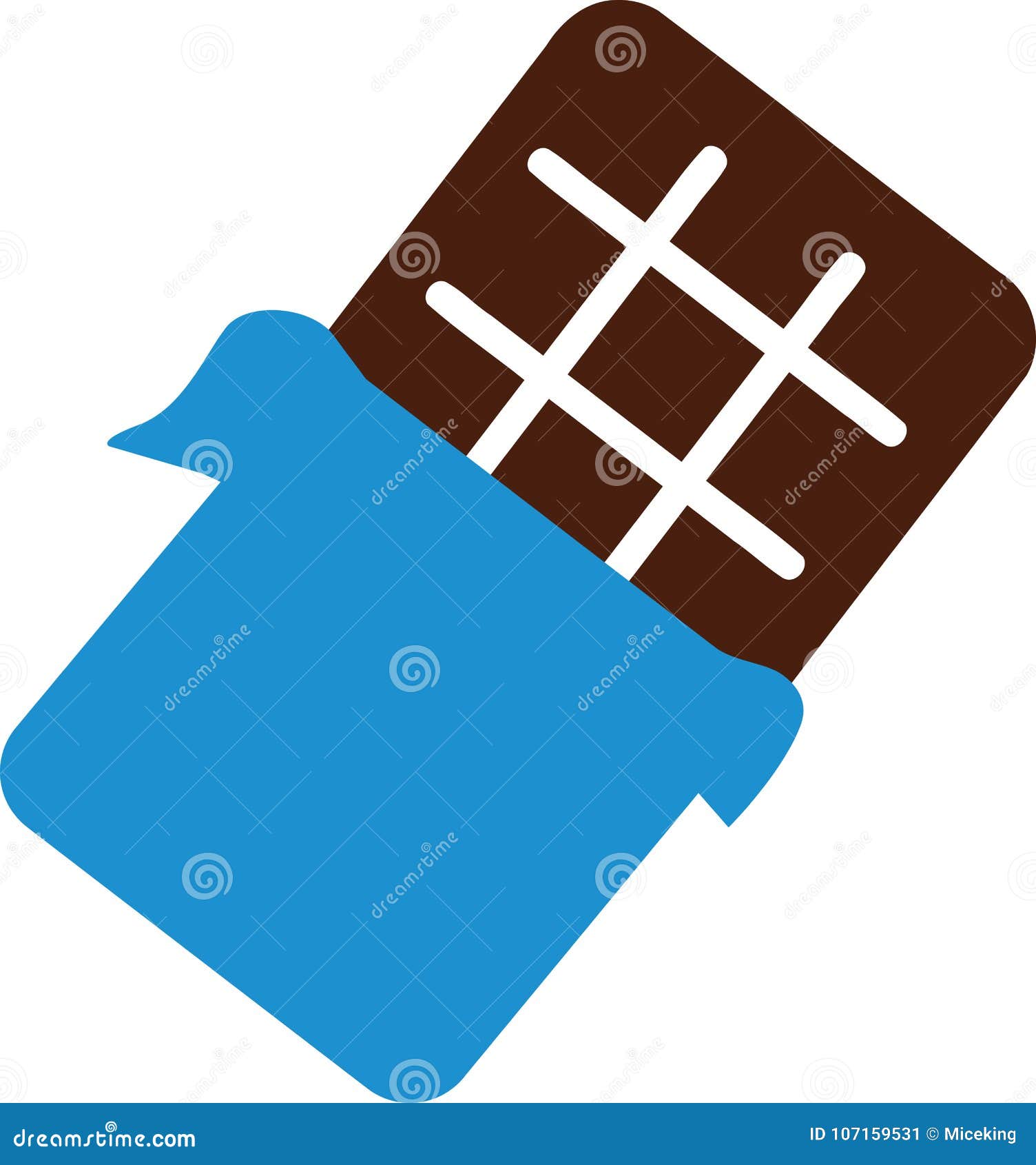 Chocolate Bar Icon with Blue Wrap Stock Vector - Illustration of symbol ...