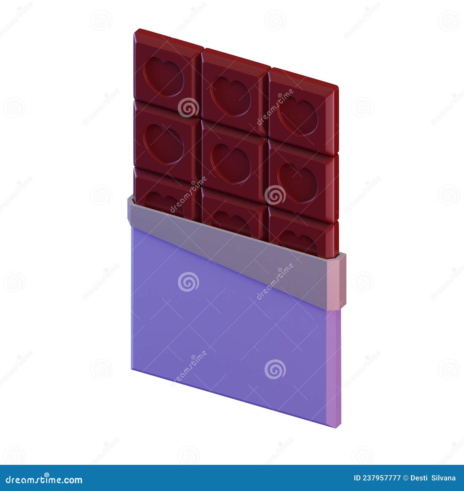 Chocolate Bar 3D Render Illustration Stock Illustration - Illustration ...