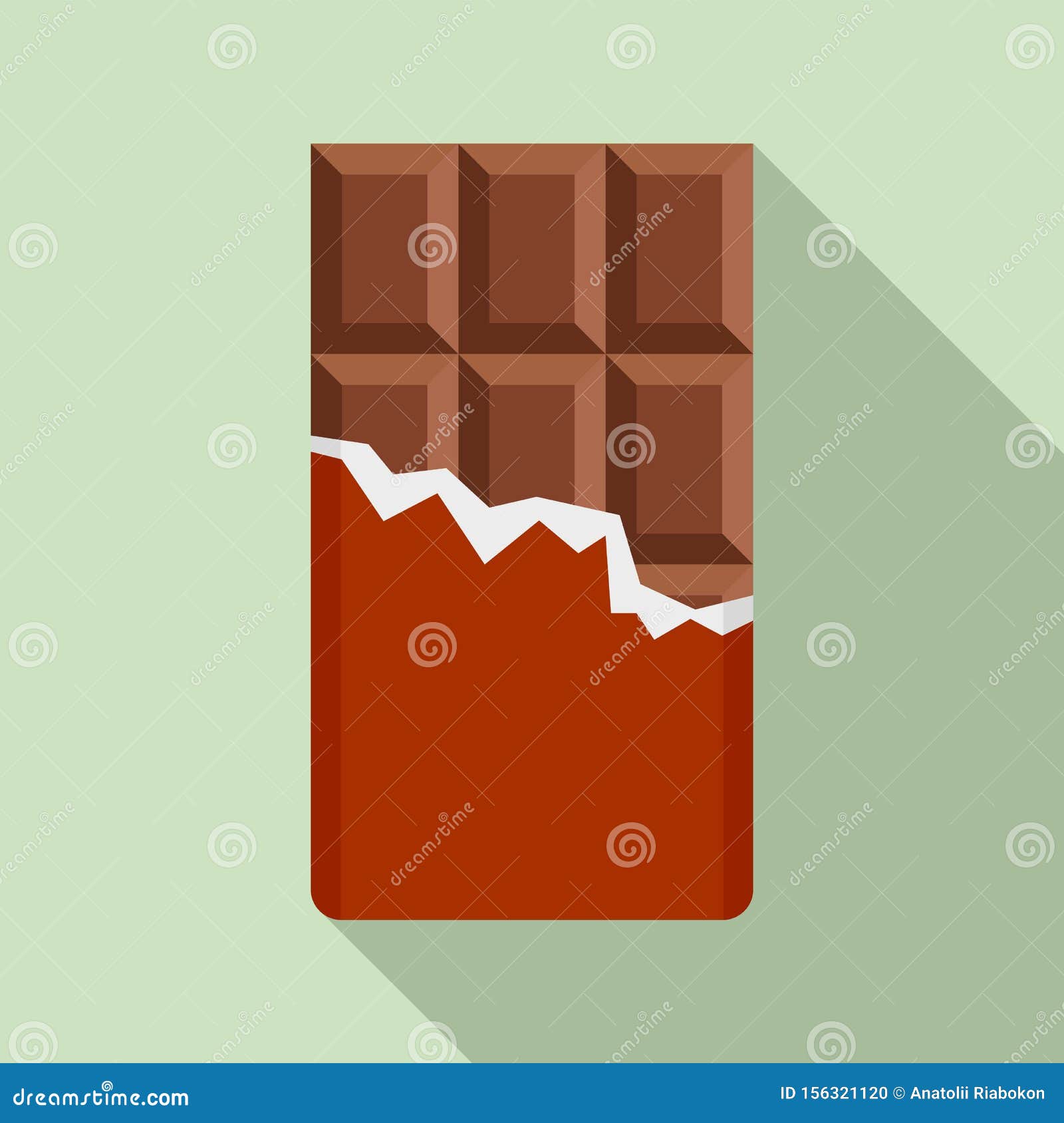 Chocolate Bar Icon, Flat Style Stock Vector - Illustration of object ...