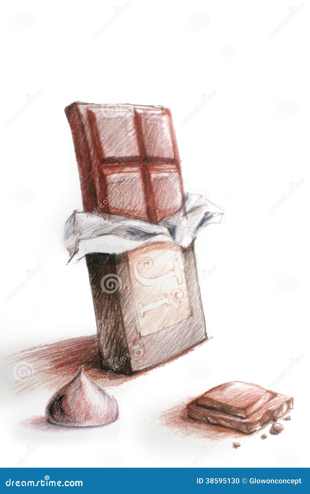 Chocolate bar illustration stock illustration. Illustration of hand ...