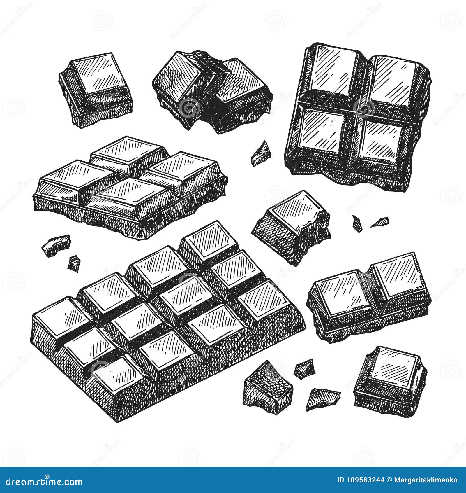 Hand Drawn Vector Sketch of Chocolate Stock Vector - Illustration of ...