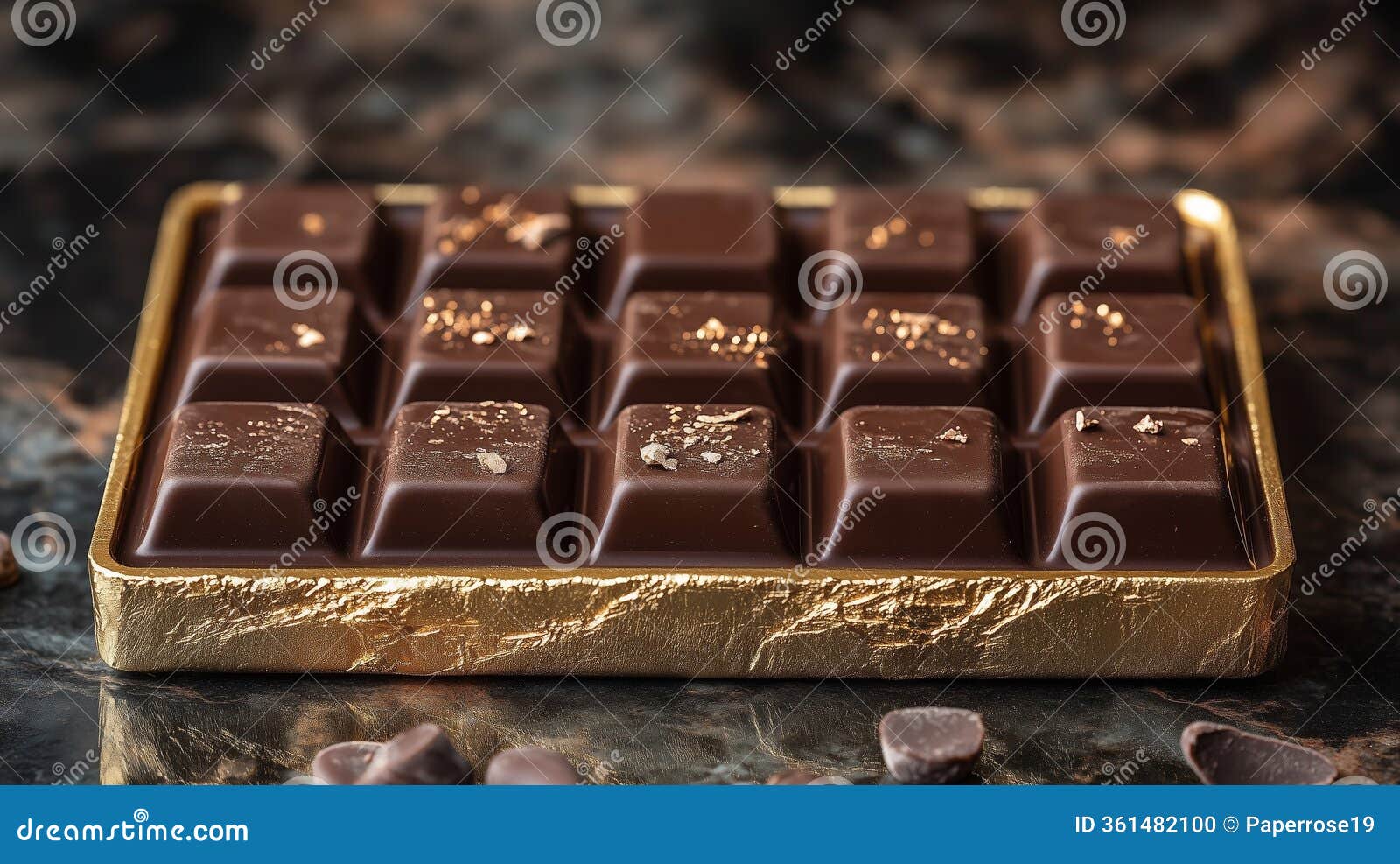 Chocolate Bar Lid Open Gold. Stock Photo - Image of brown, cappuccino ...