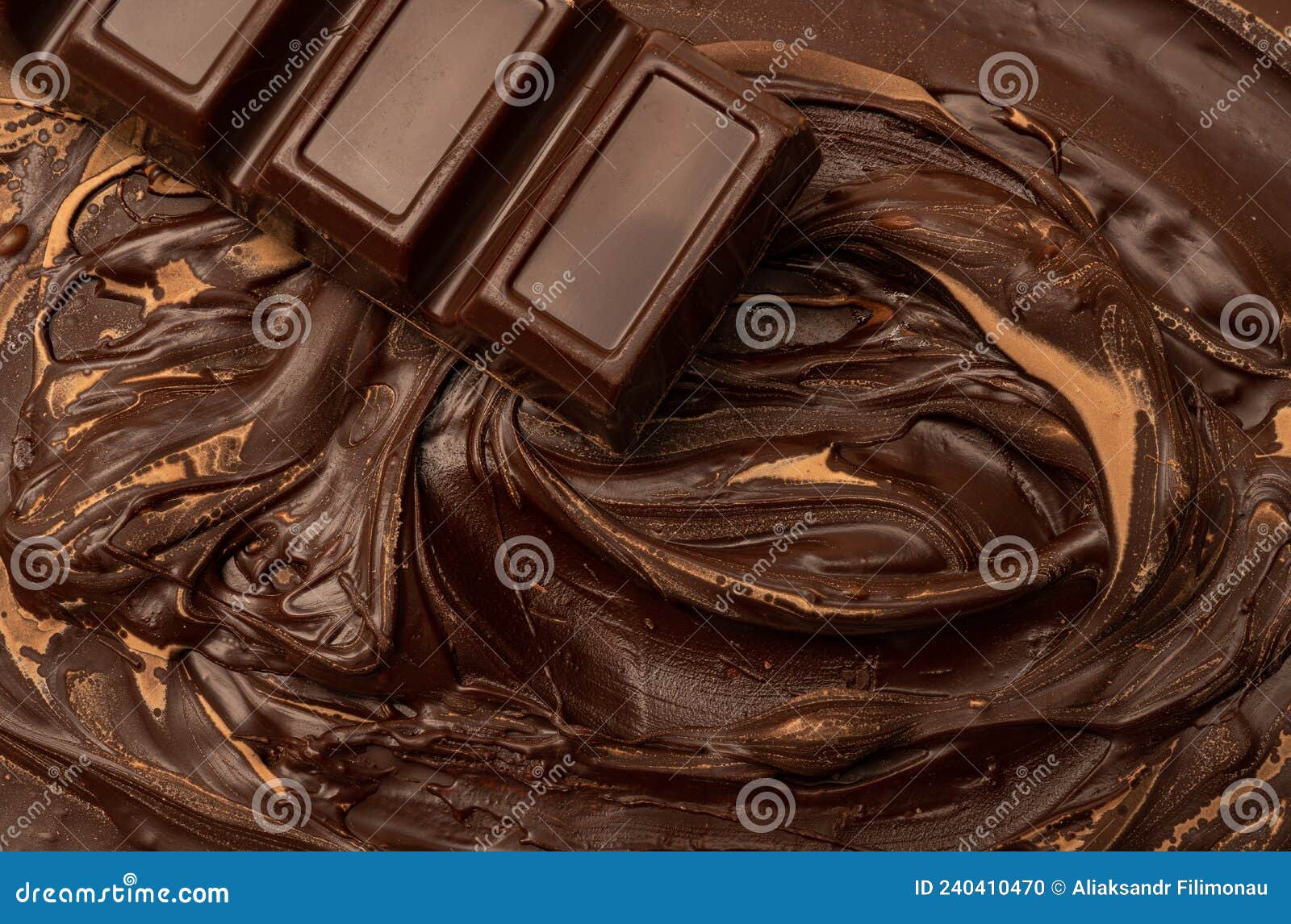 Chocolate Bar Lying on a Solidified Melted Chocolate Background Stock ...
