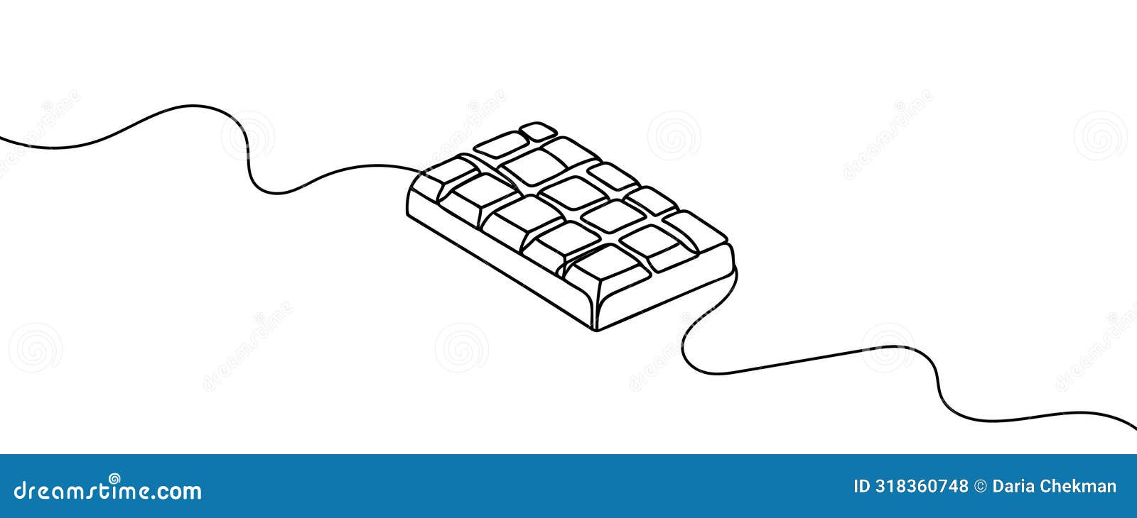 Chocolate Bar One Continuous Line Drawing. Unfolded Chocolate Minimal ...