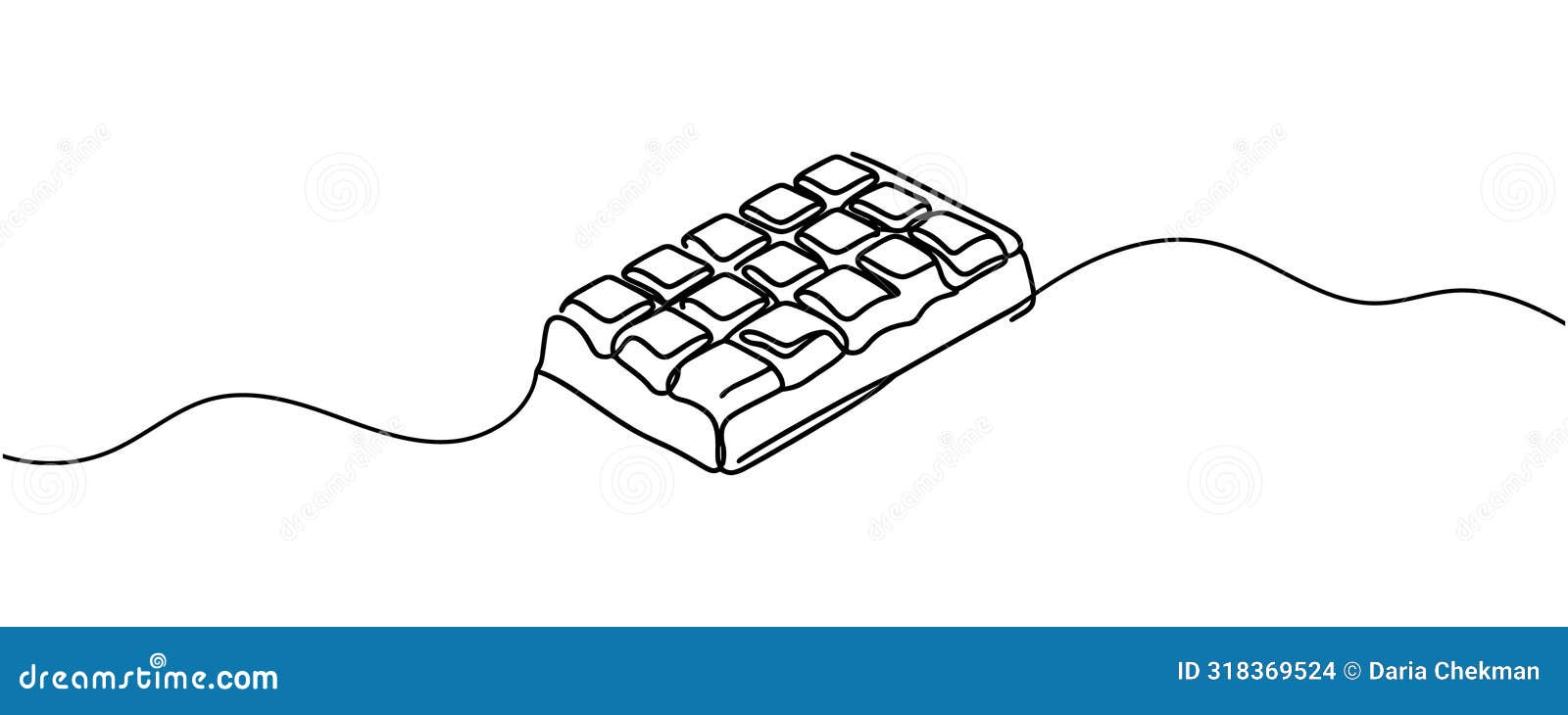 Chocolate Bar One Continuous Line Drawing. Unfolded Chocolate Minimal ...