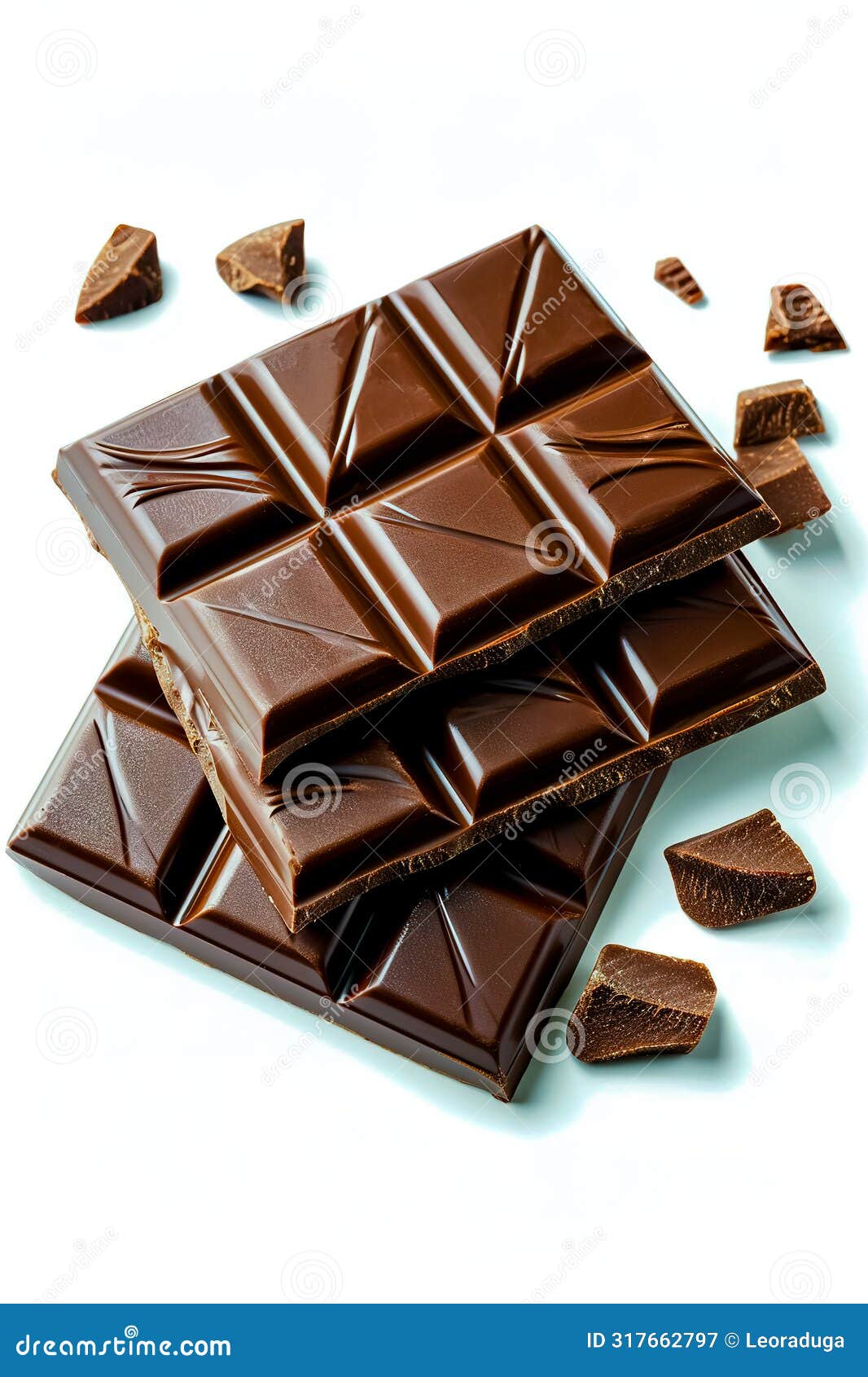 Chocolate Bar One Piece Isolated on White Top View Stock Illustration ...