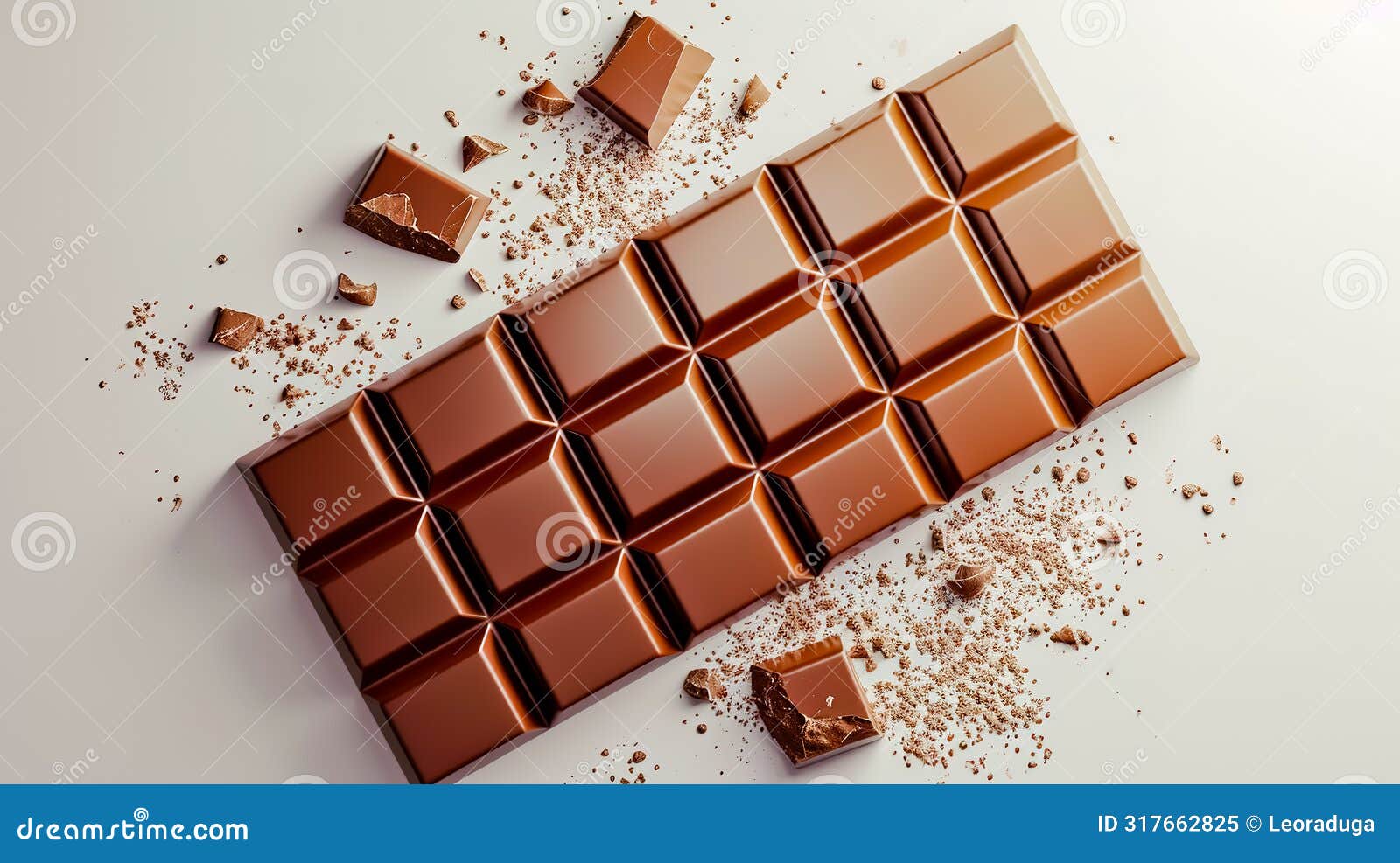 Chocolate Bar One Piece Isolated on White Top View Stock Illustration ...