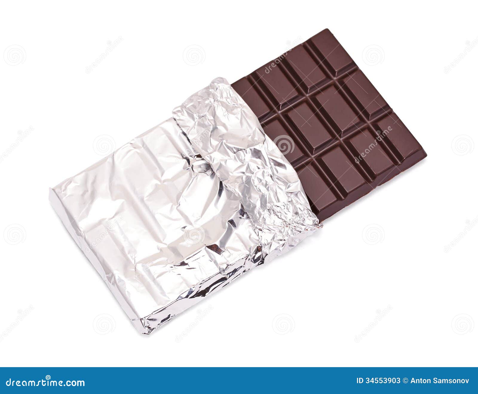 Chocolate Bar with Open Cover Stock Image - Image of milk, foil: 34553903